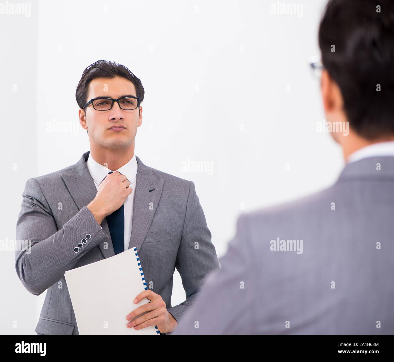 Practicing speech in front of mirror hi-res stock photography and ...