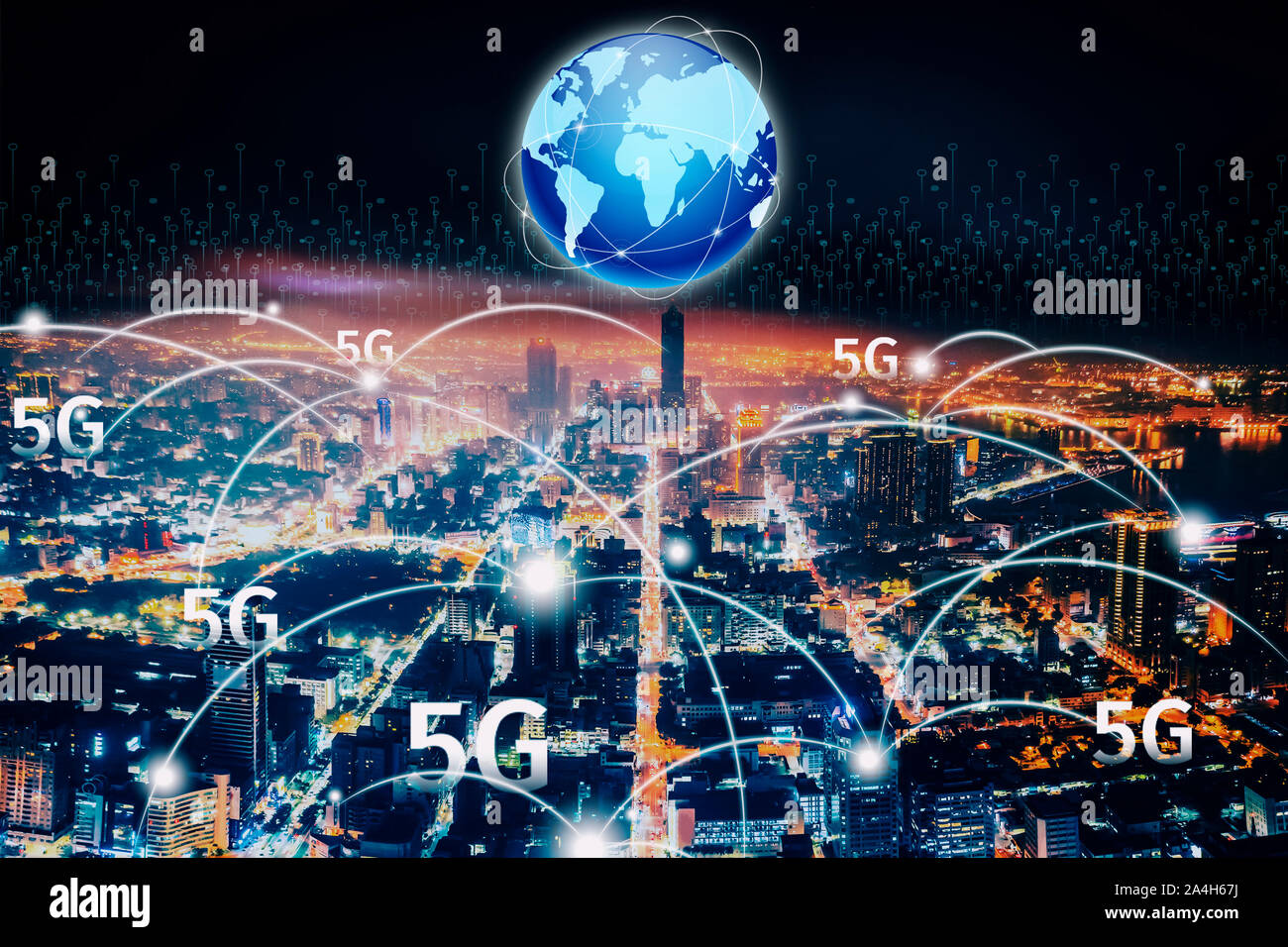 Night road network hi-res stock photography and images - Alamy