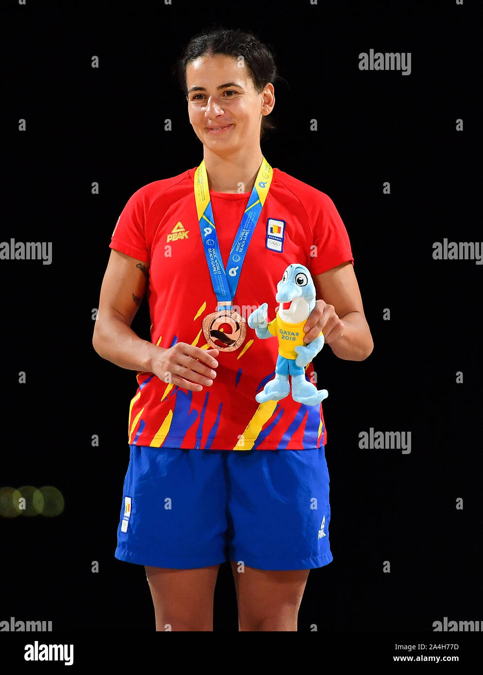 Doha. 14th Oct, 2019. Bronze medalist Adina Elena Popescu of Romania ...