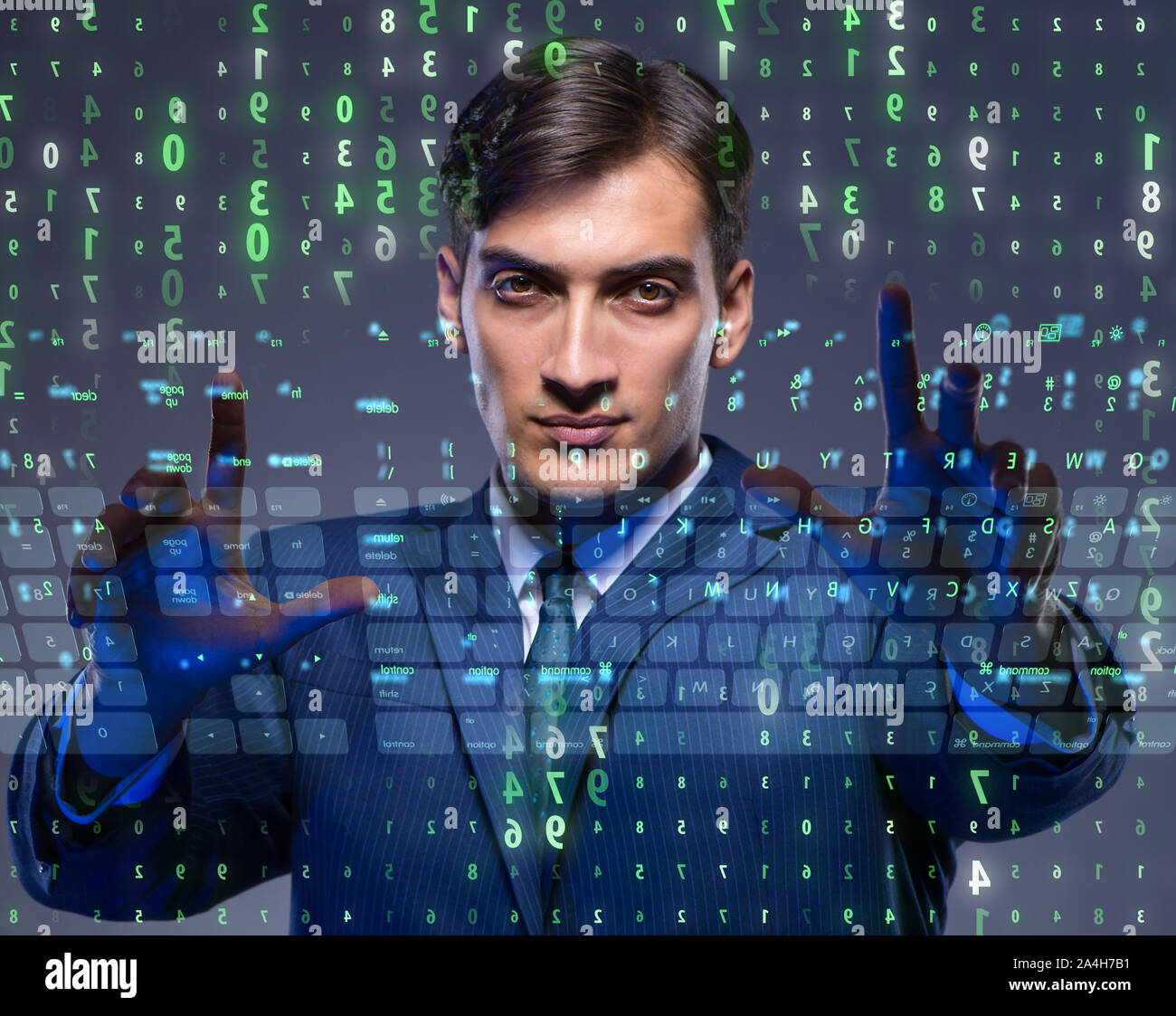 The young hacker in cyber security concept Stock Photo - Alamy