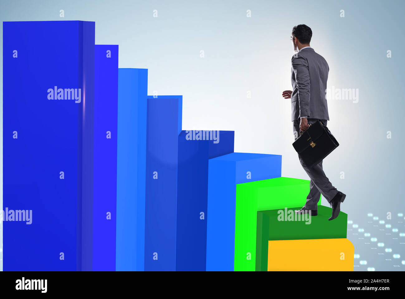 The career development with stairs in business concept Stock Photo - Alamy