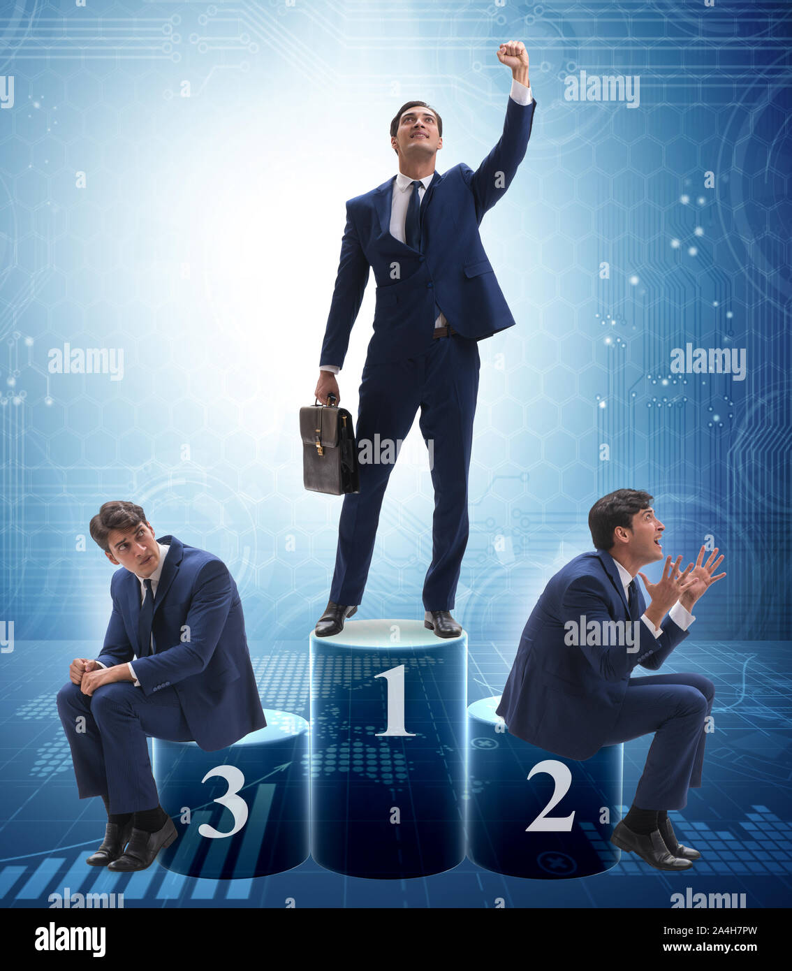 The businessman after successful transaction in business Stock Photo ...