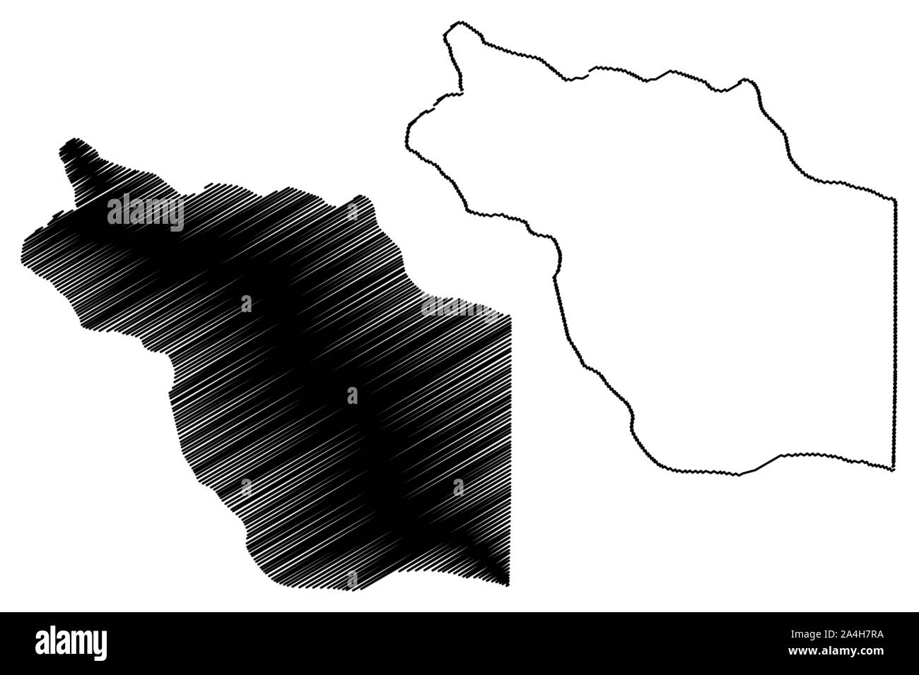 Jufra District (Districts of Libya, State of Libya, Fezzan) map vector ...