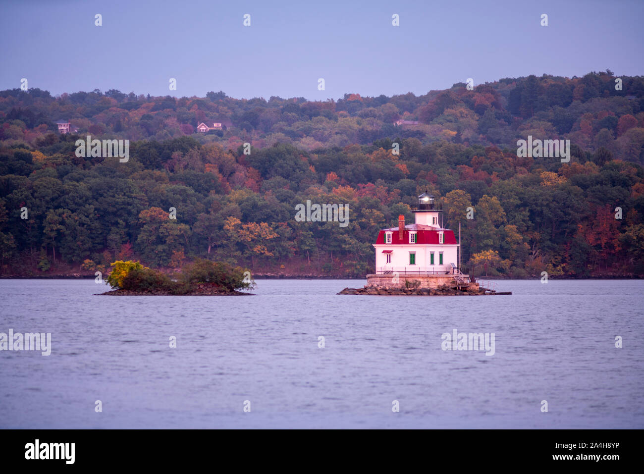 Fall arrives trees changing color outer banks Hudson River Lighthouse ...