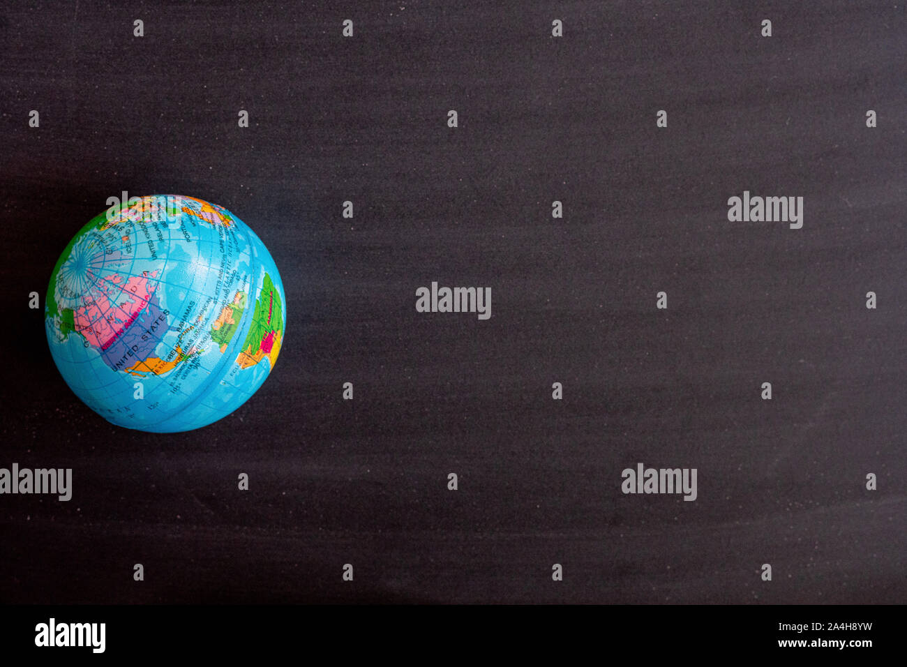 World map on Blank front Real black chalkboard background texture in ...