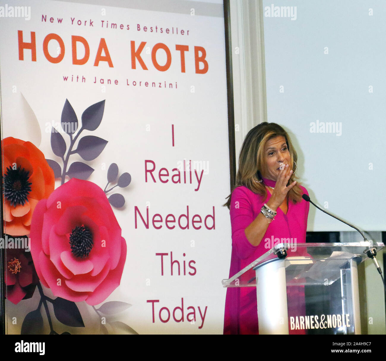 New York, NY, USA. 14th Oct, 2019. Hoda Kotb signs copies of her new ...