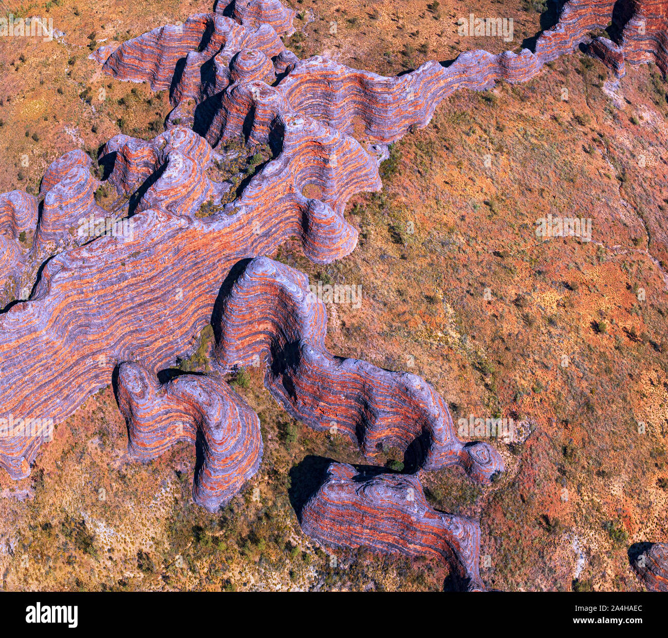 Aerial view of the beehive like colourful sandstone formations of the ...