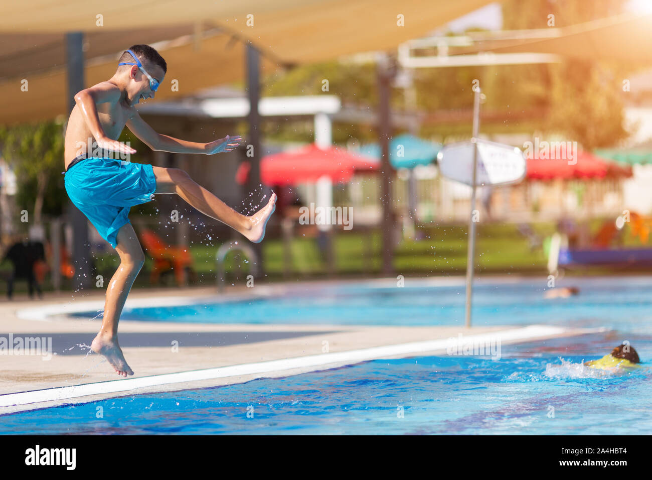 Boy At Waterpark High Resolution Stock Photography and Images - Alamy