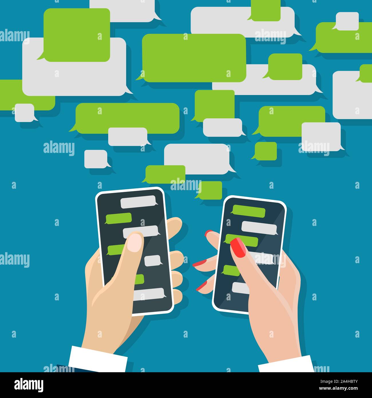 Mobile device chat dialog Stock Vector Images - Alamy