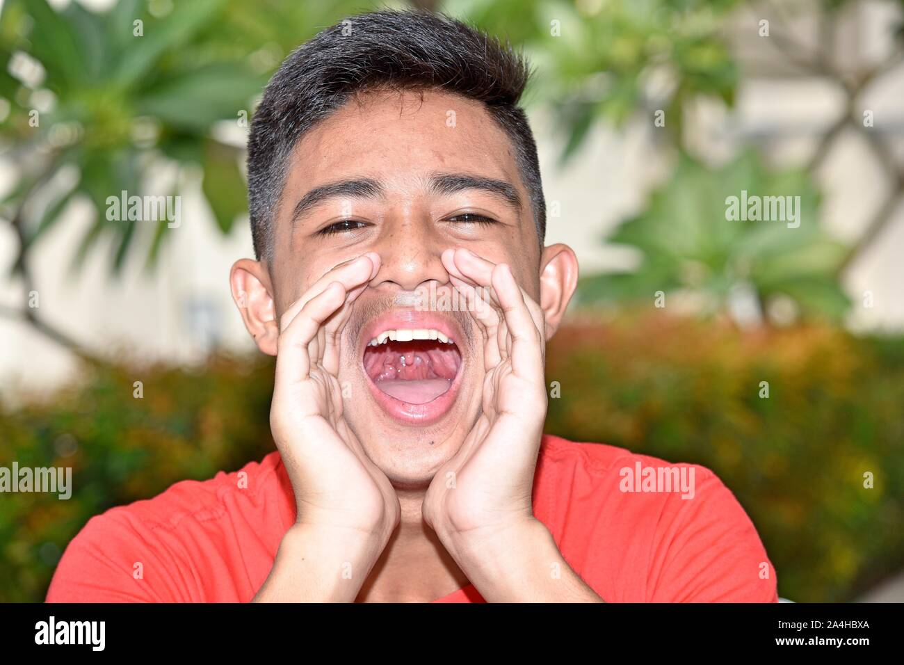 Boy shouting hi-res stock photography and images - Alamy