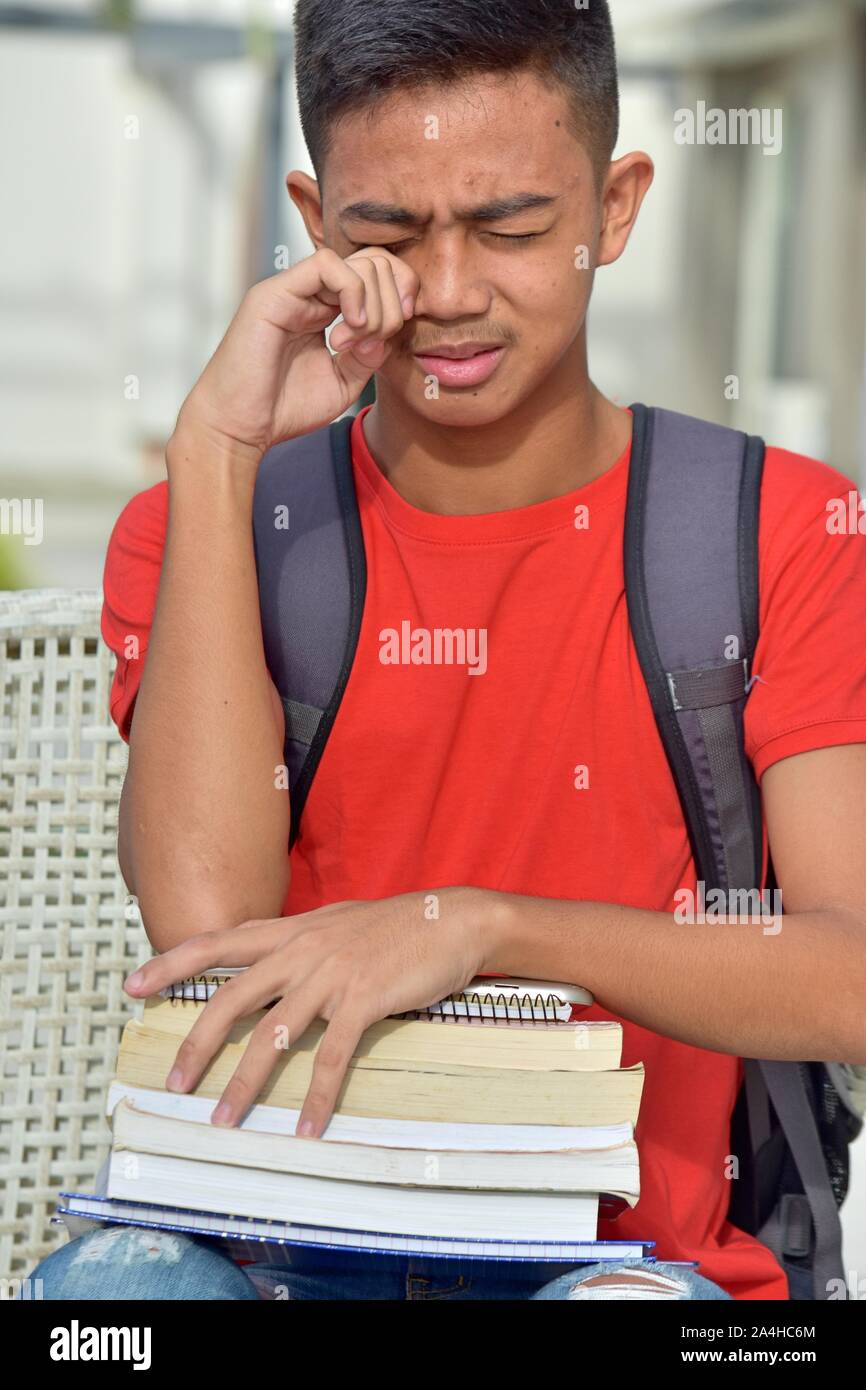 Crying University Diverse Male Student Stock Photo - Alamy