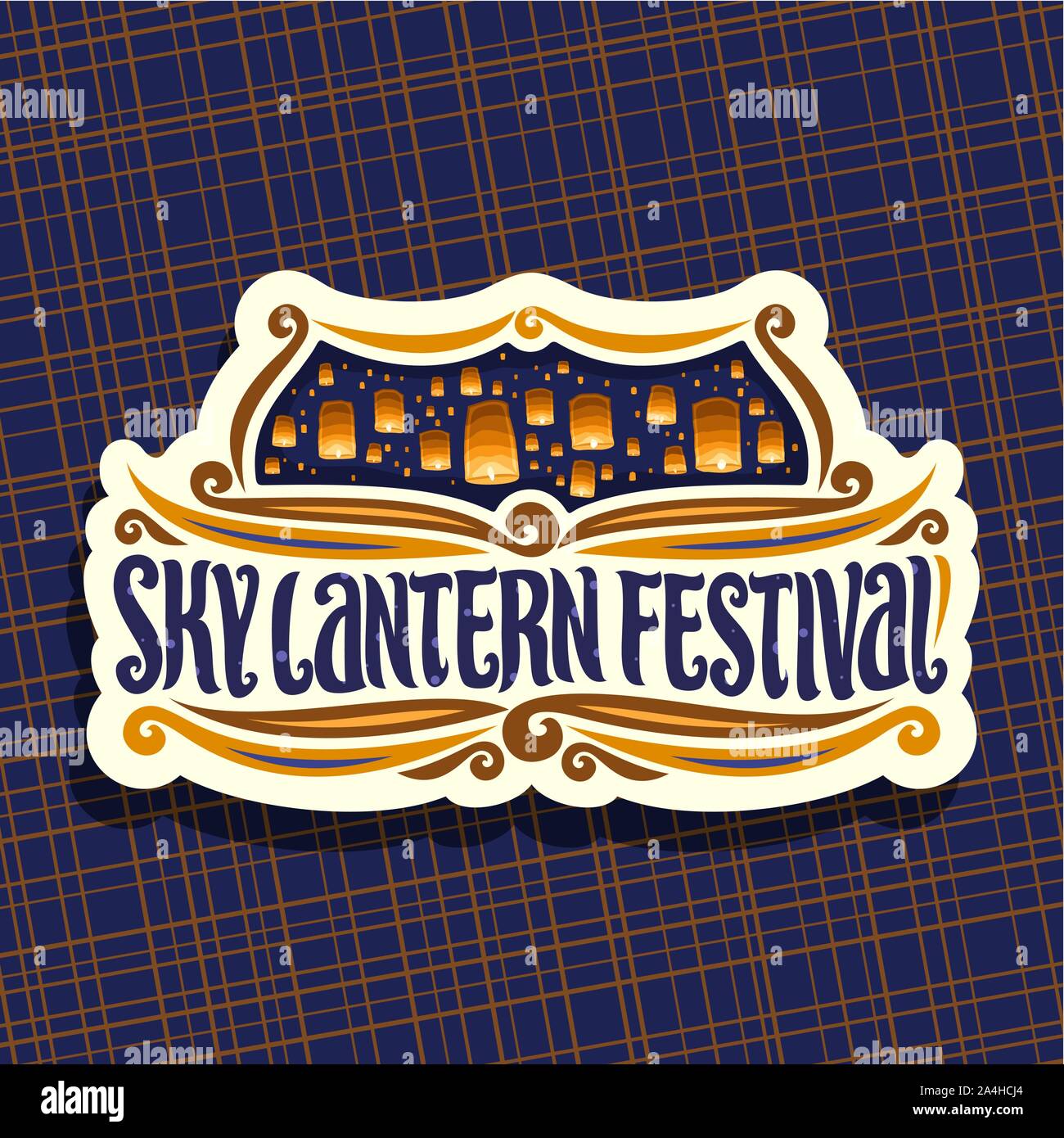 Lanterns flying in sky Stock Vector Images - Alamy