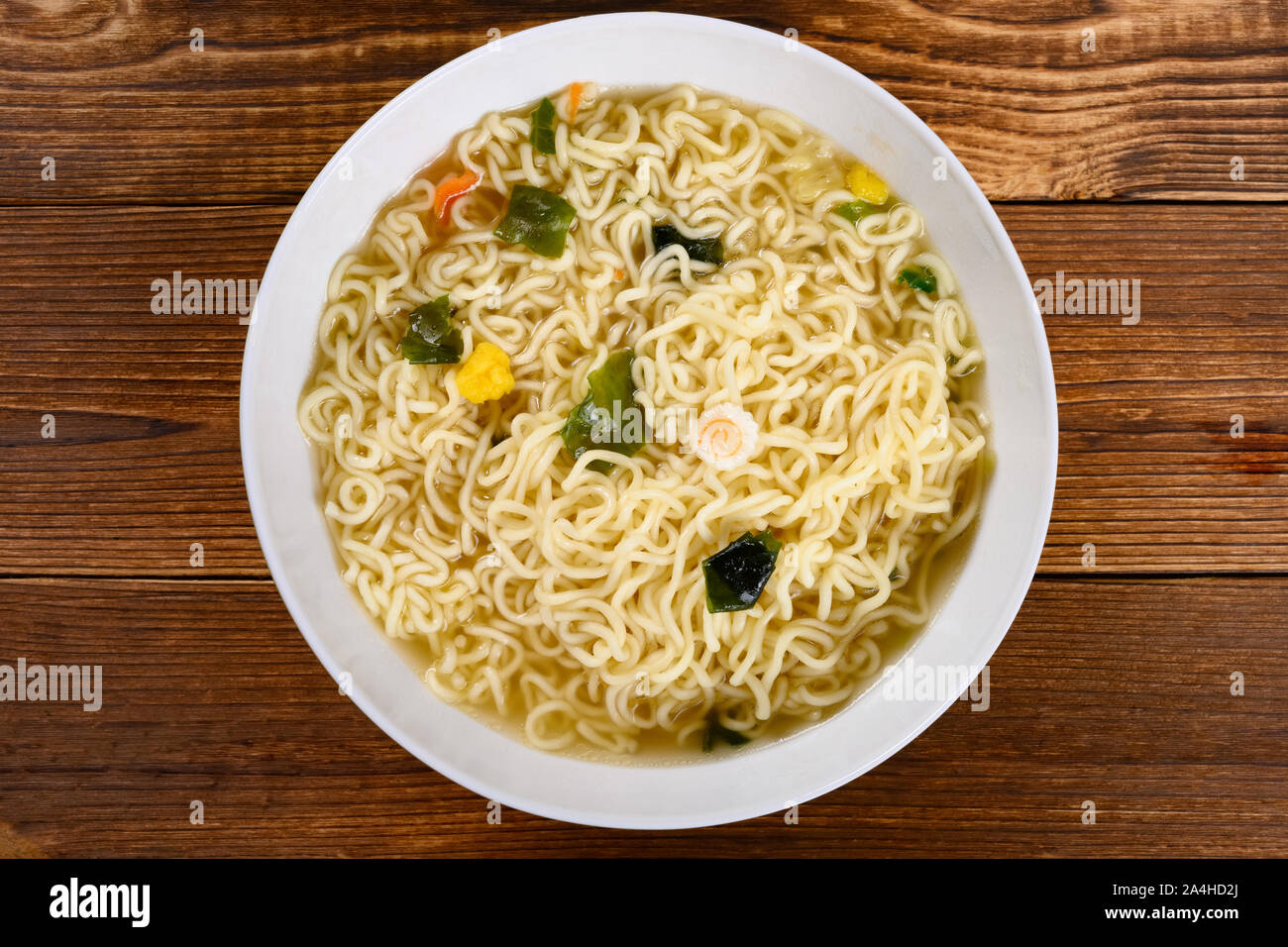 top view instant noodles with sauce being prepared Stock Photo - Alamy