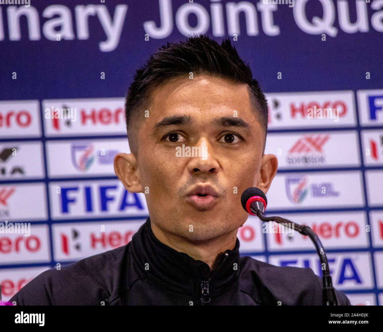 Kolkata, India. 14th Oct, 2019. Sunil Chhetri(captain-INDIAN national ...