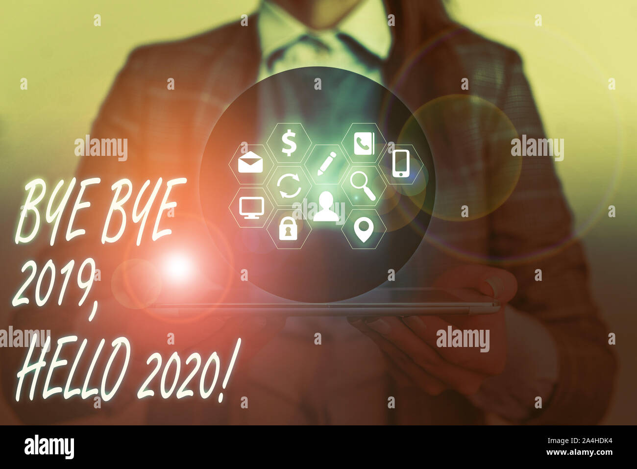 Handwriting text writing Bye Bye 2019 Hello 2020. Conceptual photo ...