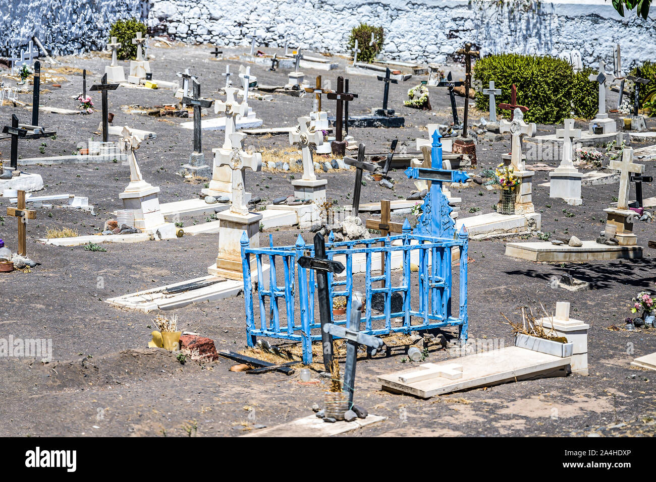 Headstones at a Pet Graveyard cementary in Tenerife for animals Stock ...