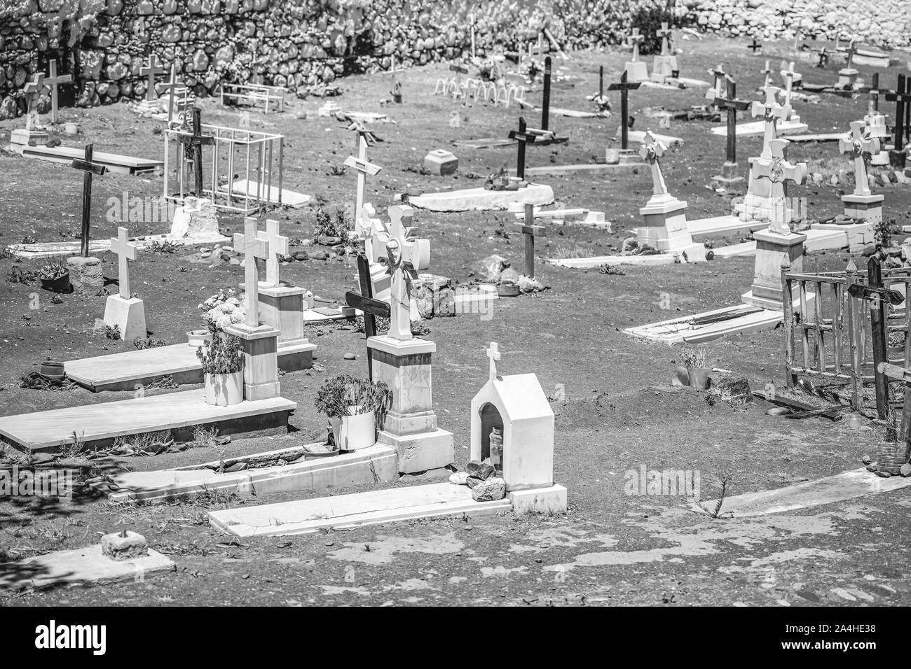 Headstones at a Pet Graveyard cementary in Tenerife for animals Stock ...