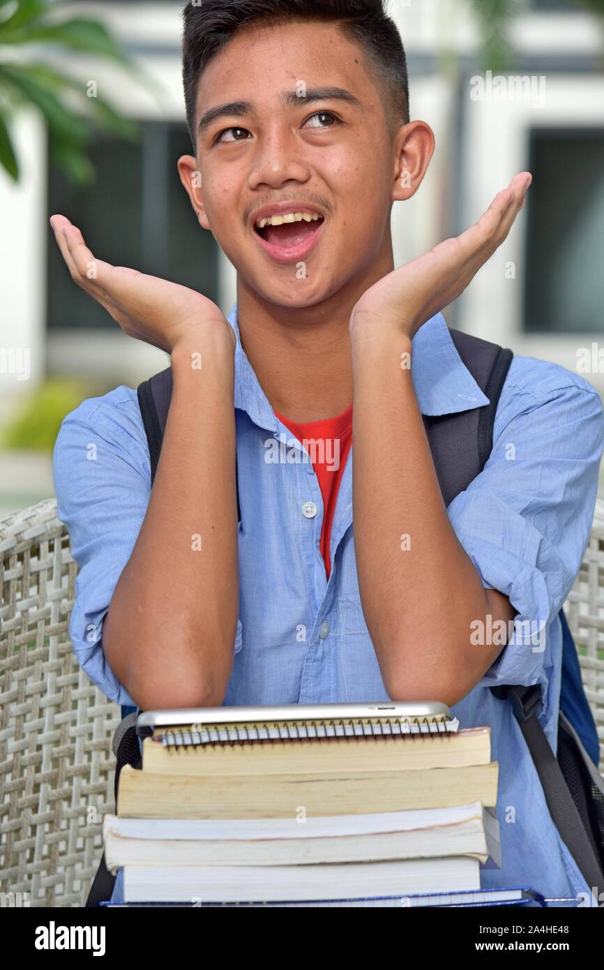 Surprised Male Student Stock Photo - Alamy