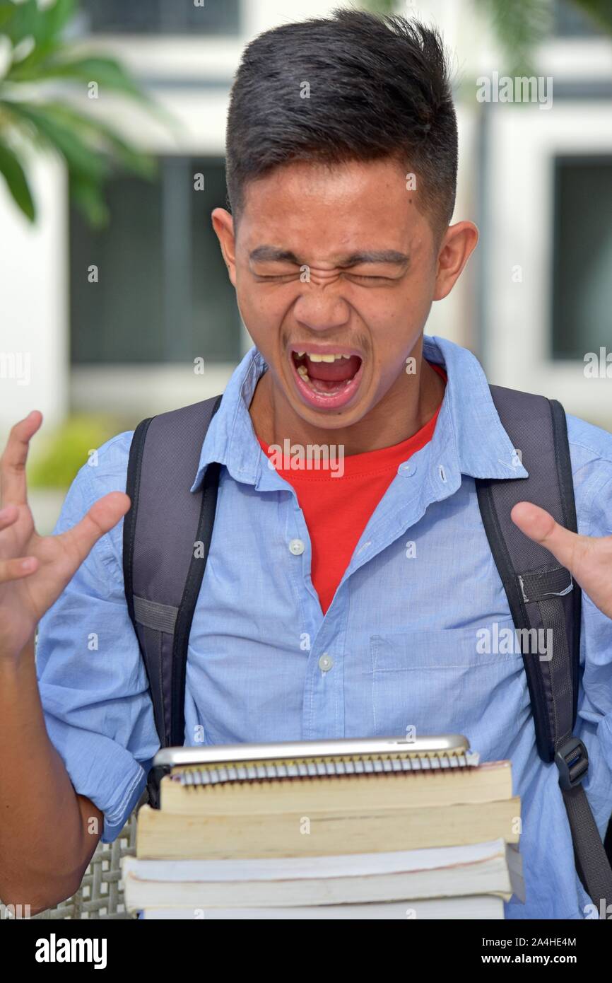 Boy Student Under Stress Stock Photo - Alamy
