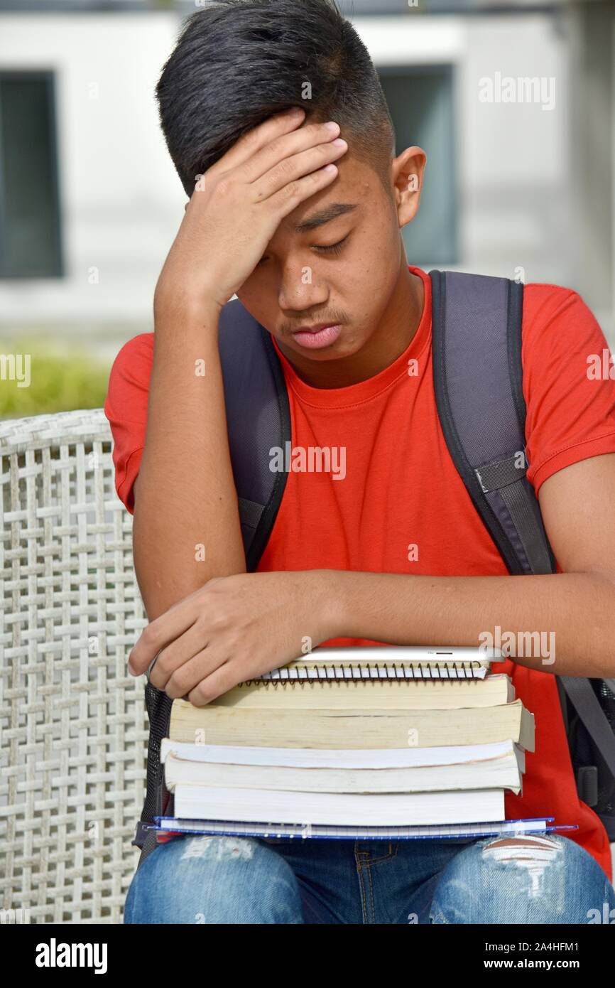 Sad Youthful Asian Student Stock Photo - Alamy