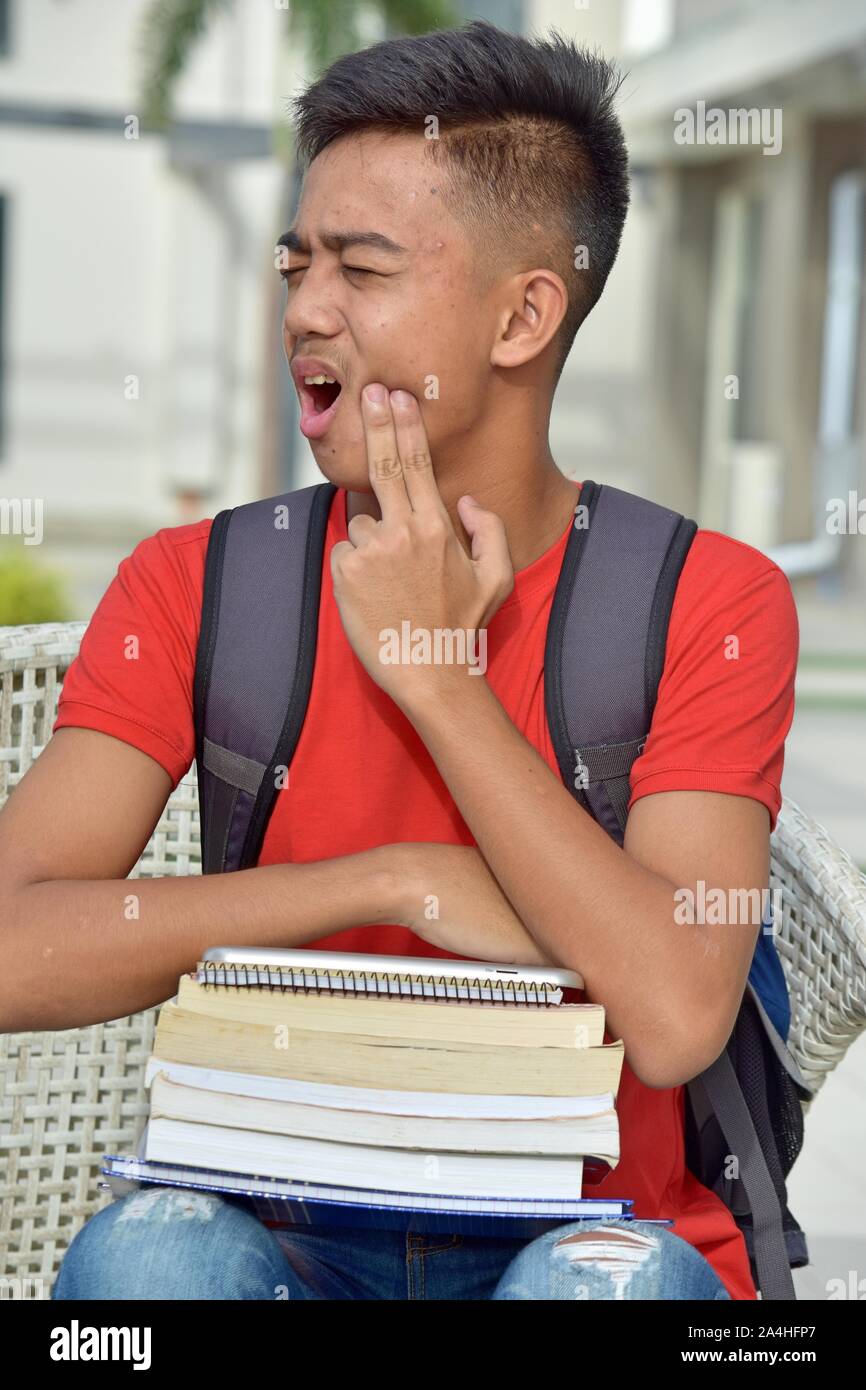 Boy Student With Toothache Stock Photo - Alamy