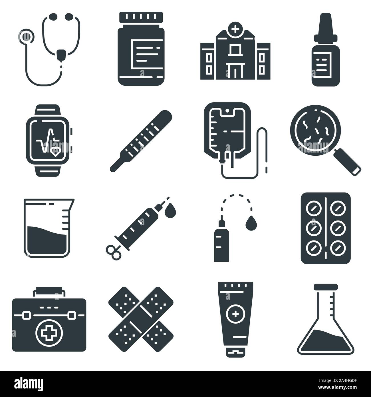 Pharmacy line icons on Stock Vector Images - Alamy