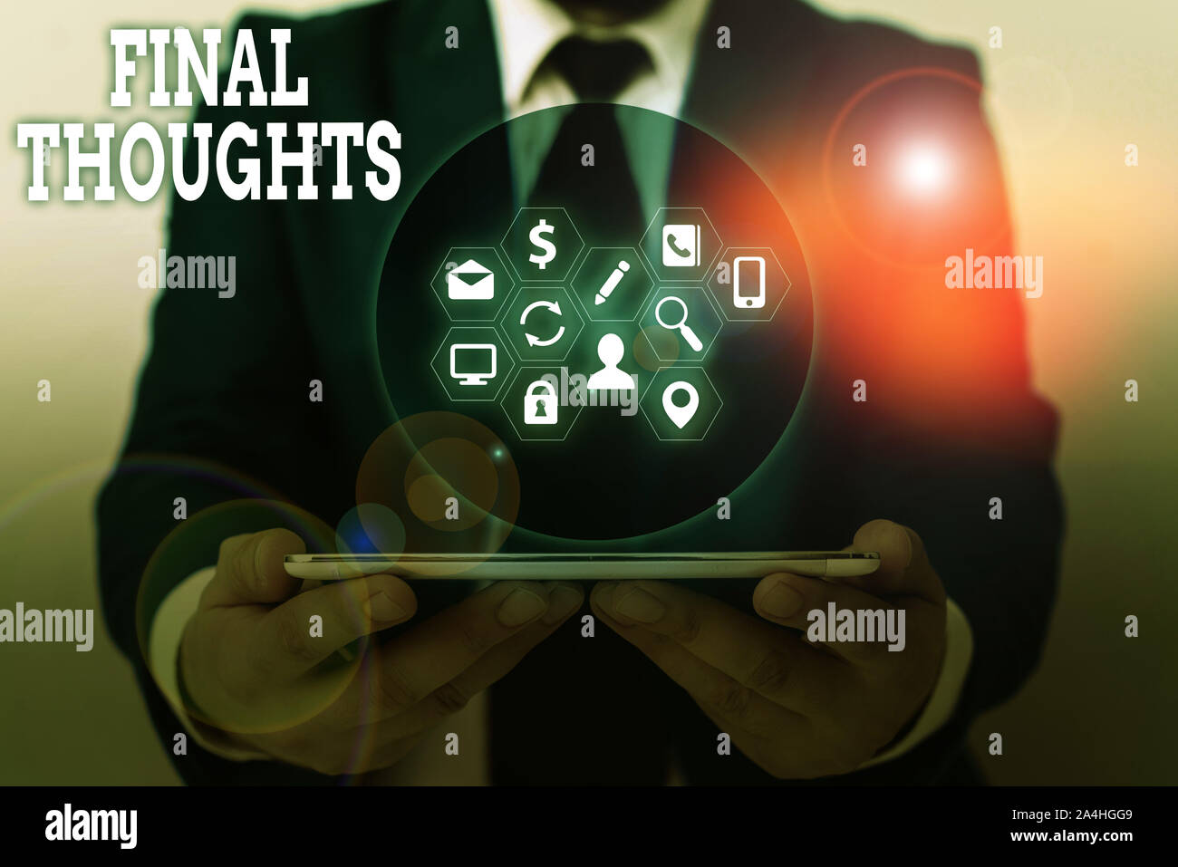 Writing note showing Final Thoughts. Business concept for the ...