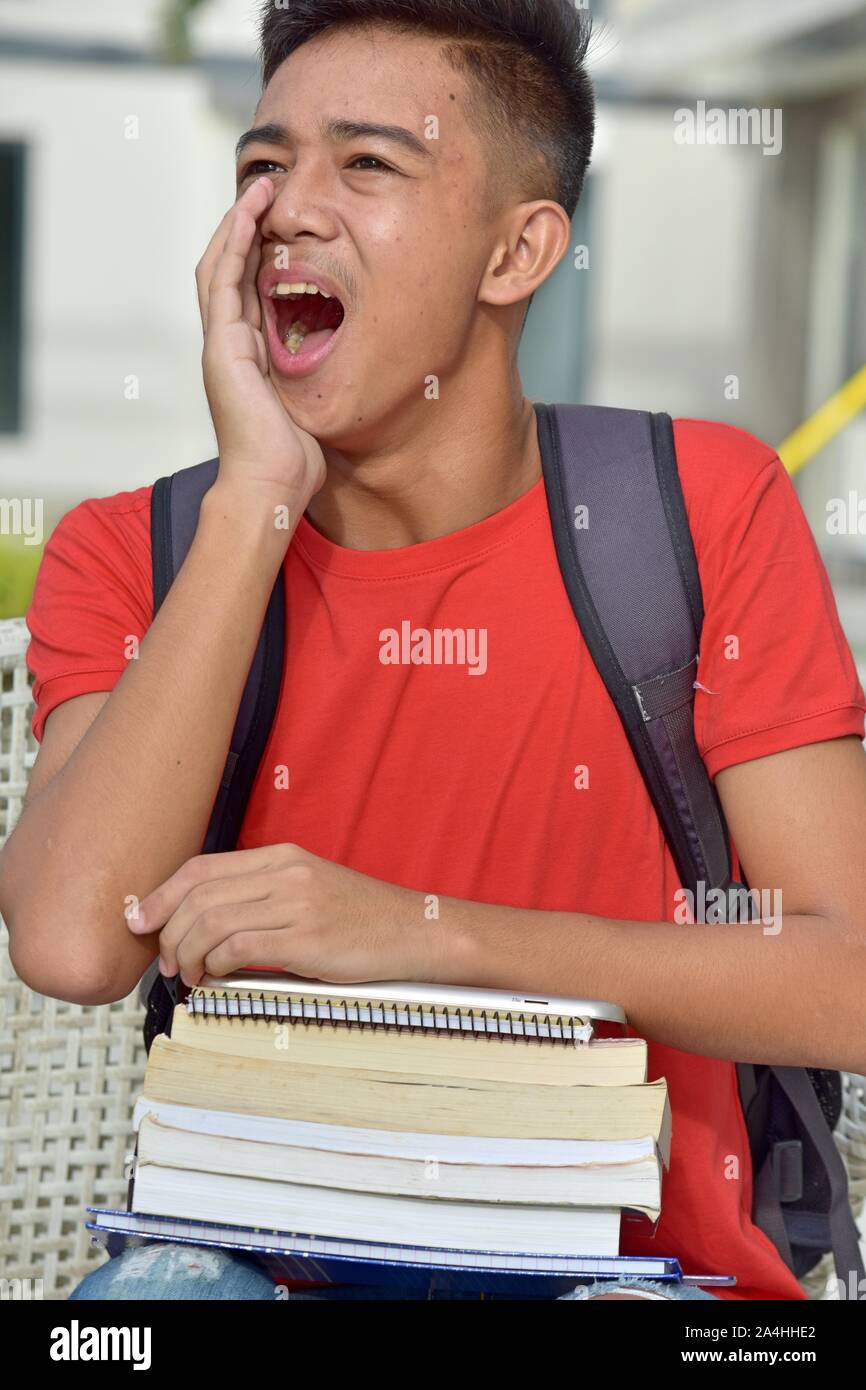 Youthful Filipino Boy Student Shouting Stock Photo - Alamy