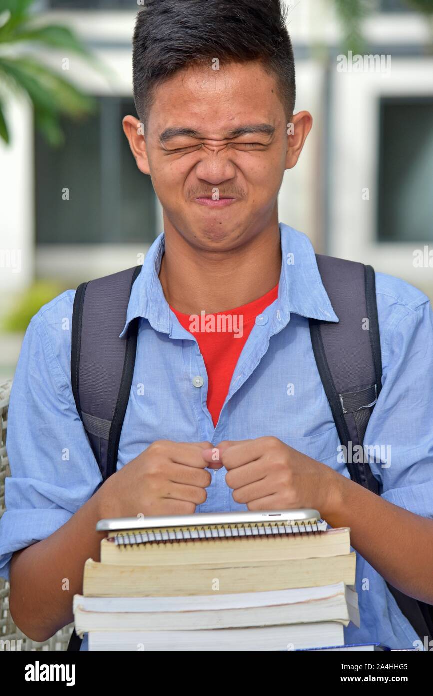 Stressed Male Student Stock Photo - Alamy