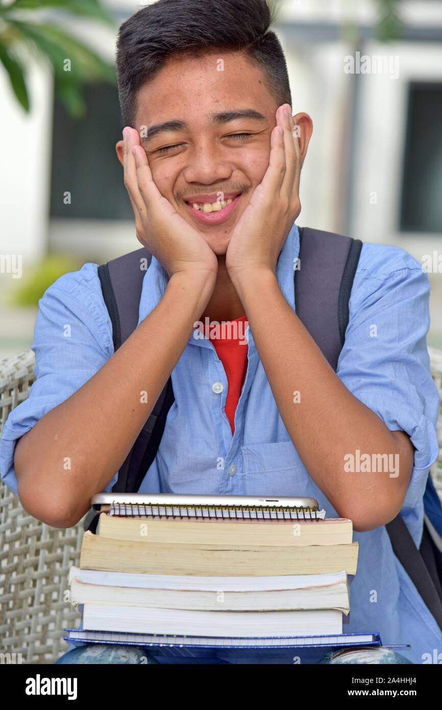 Portrait Of A Filipino Student With Books Stock Photo - Alamy