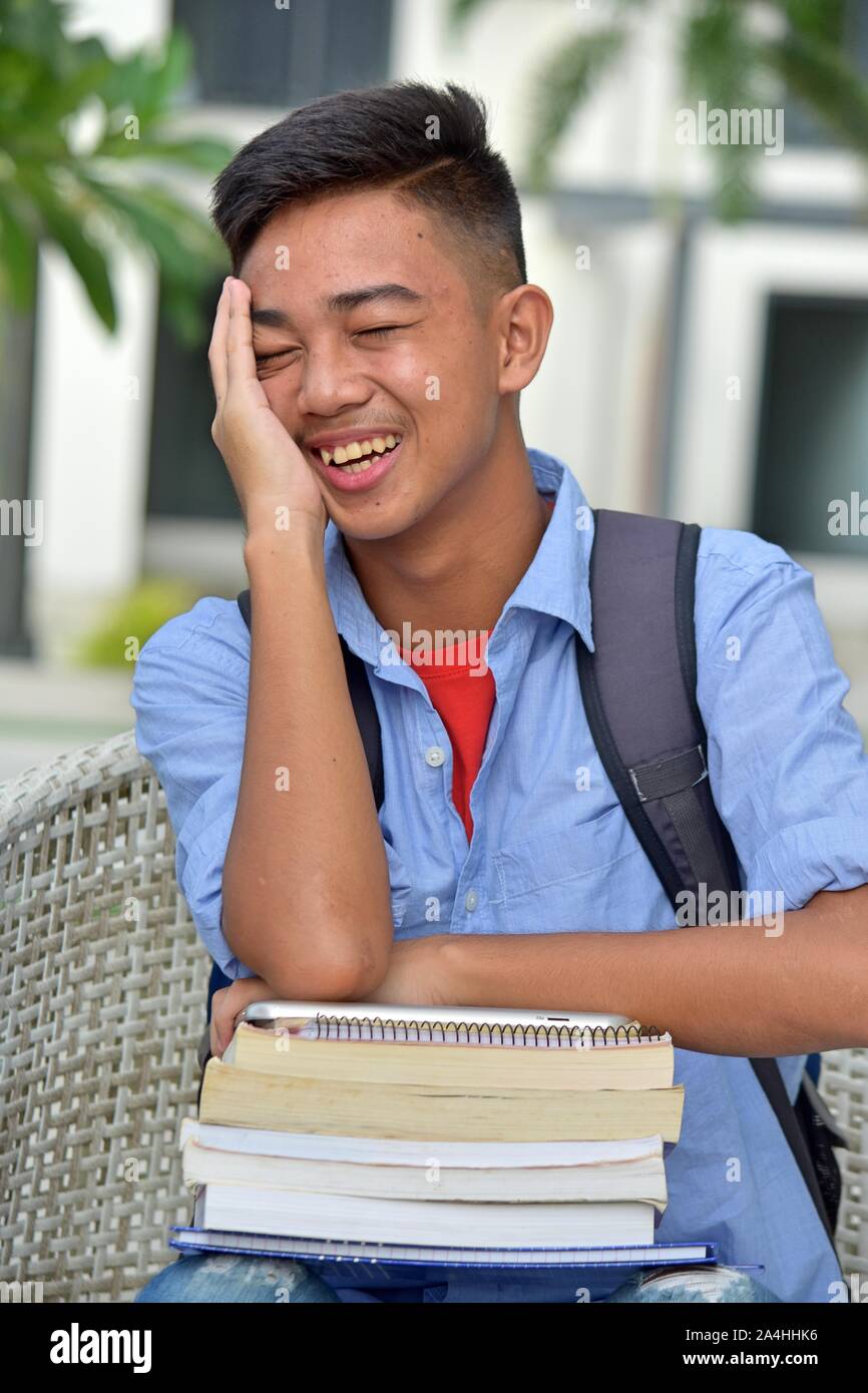 Happy Male Student Stock Photo - Alamy