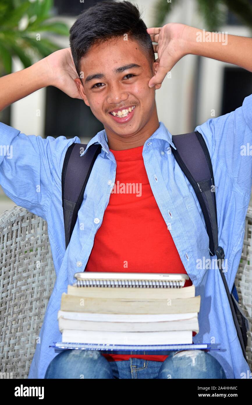 Youthful Filipino Male Student Resting Stock Photo - Alamy
