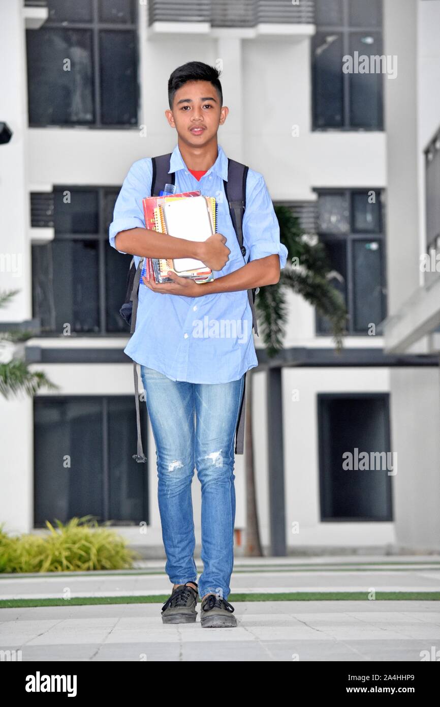 Happy Filipino Male Student Walking Stock Photo - Alamy