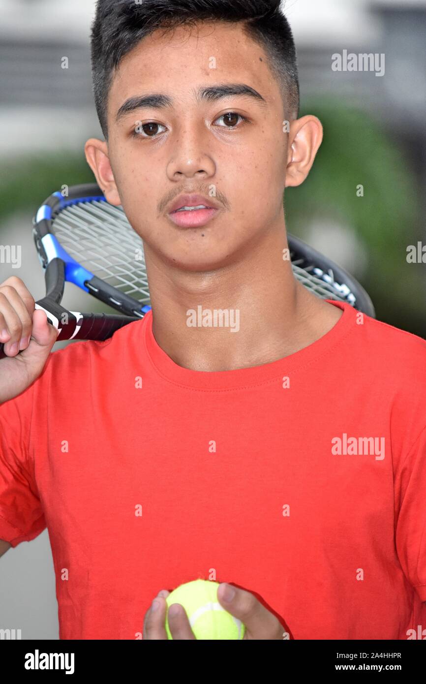 Serious Male Tennis Player Stock Photo - Alamy