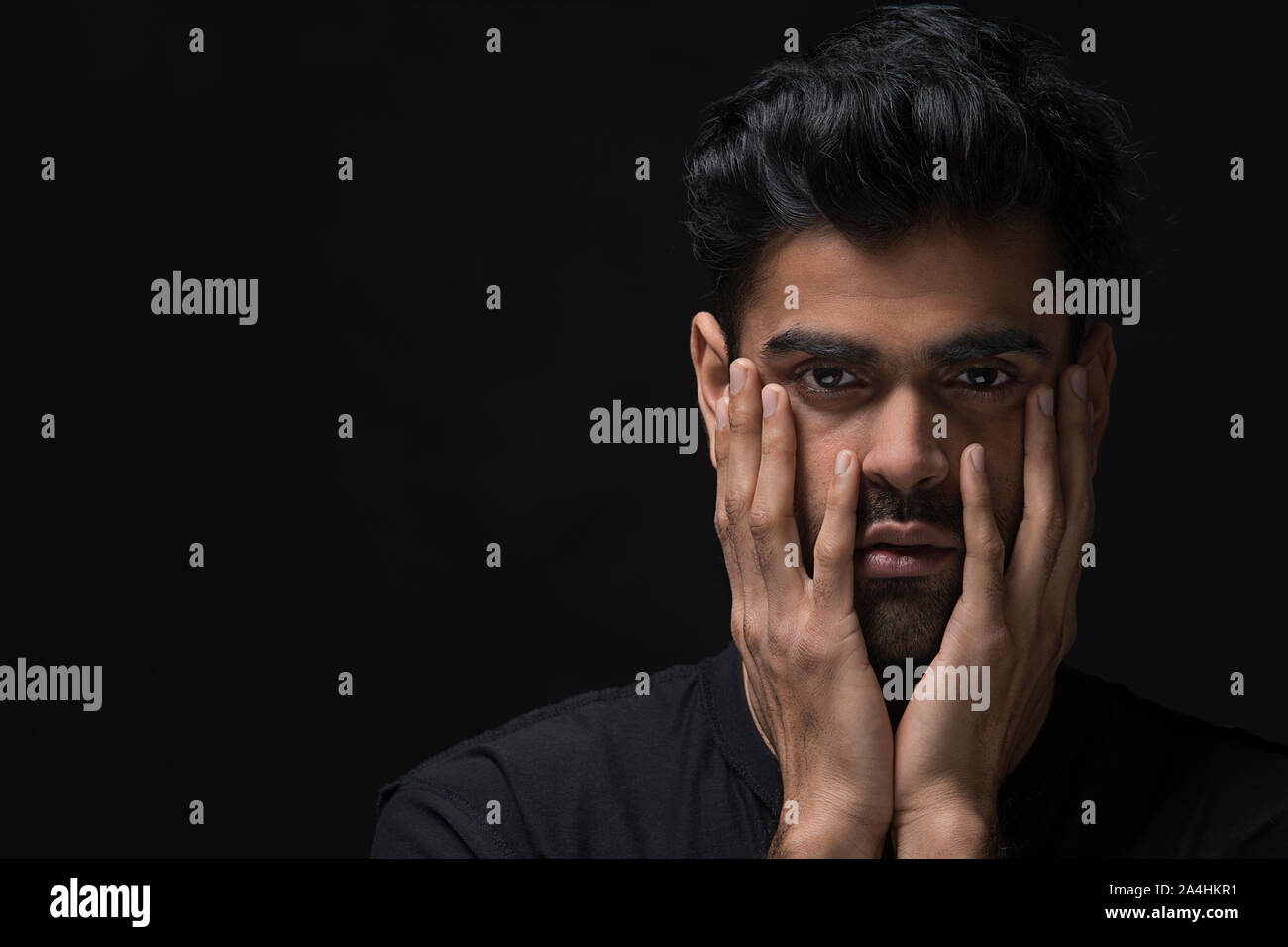 Man looking at camera crying hi-res stock photography and images - Alamy
