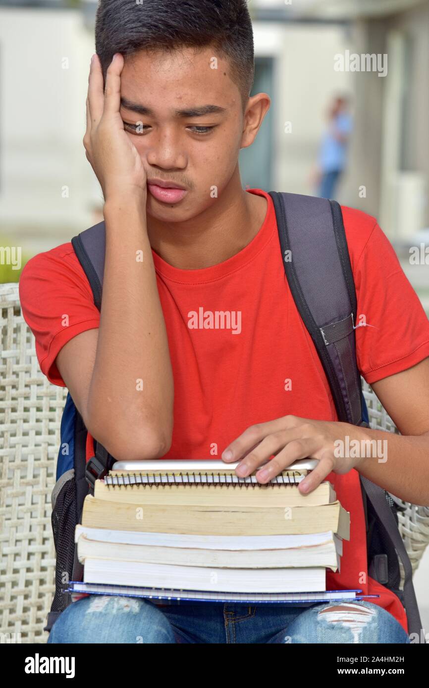 Worried Boy Student Stock Photo - Alamy