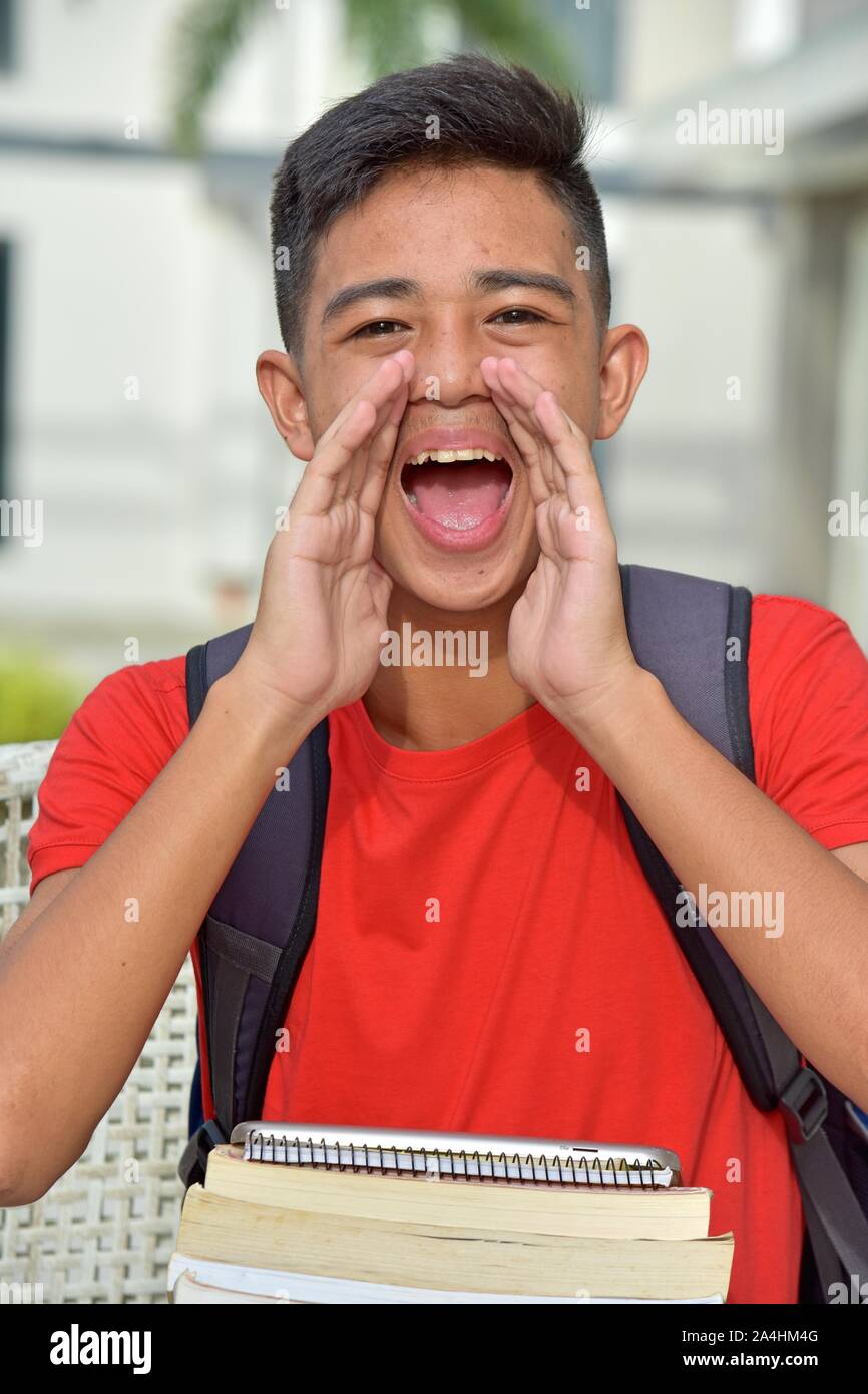 Boy Student Shouting Stock Photo - Alamy