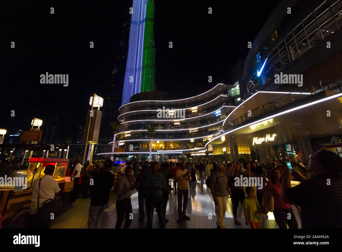 Dubai, UAE - December 2, 2018: Downtown Dubai district. View of the ...