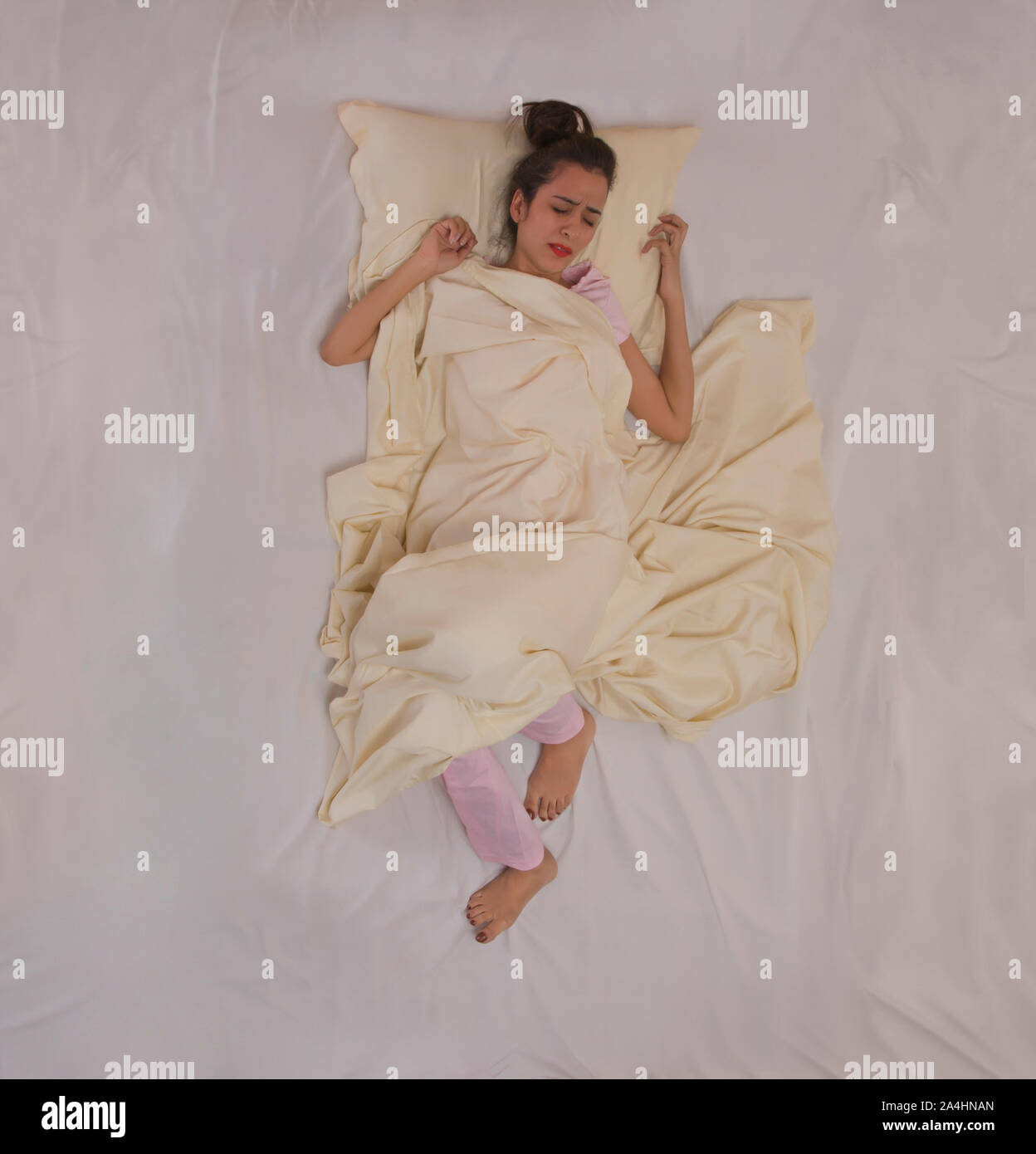 young girl having a nightmare Stock Photo - Alamy
