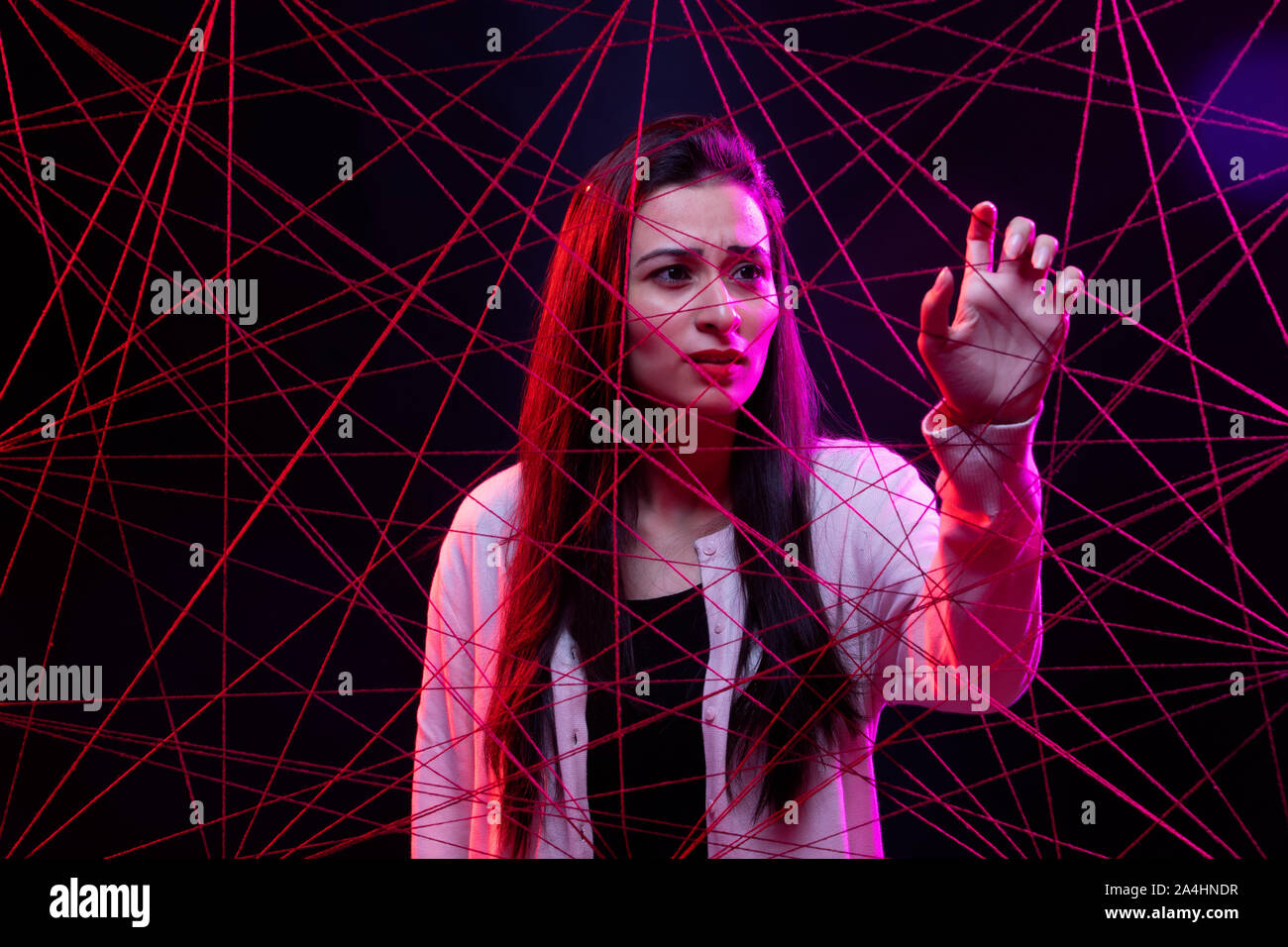 girl trapped in a state of inner turmoil Stock Photo - Alamy