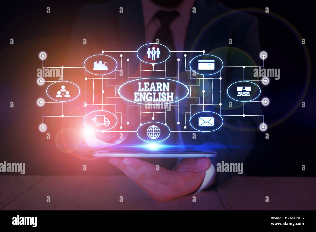 Text sign showing Learn English. Business photo text Universal Language ...