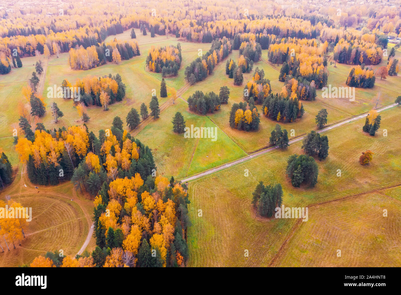 Flight above valley meadows woods hi-res stock photography and images ...
