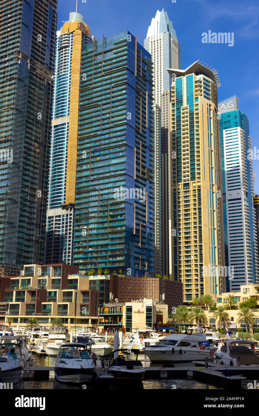Dubai, UAE - December 2, 2018: High-rise houses of modern futuristic ...