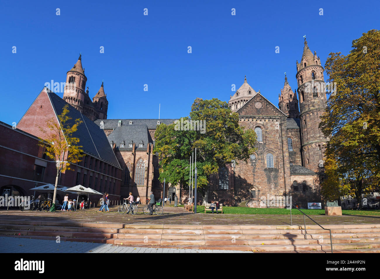 Worms, Germany - October 2019: Facade of Roman Catholic St Peter's ...