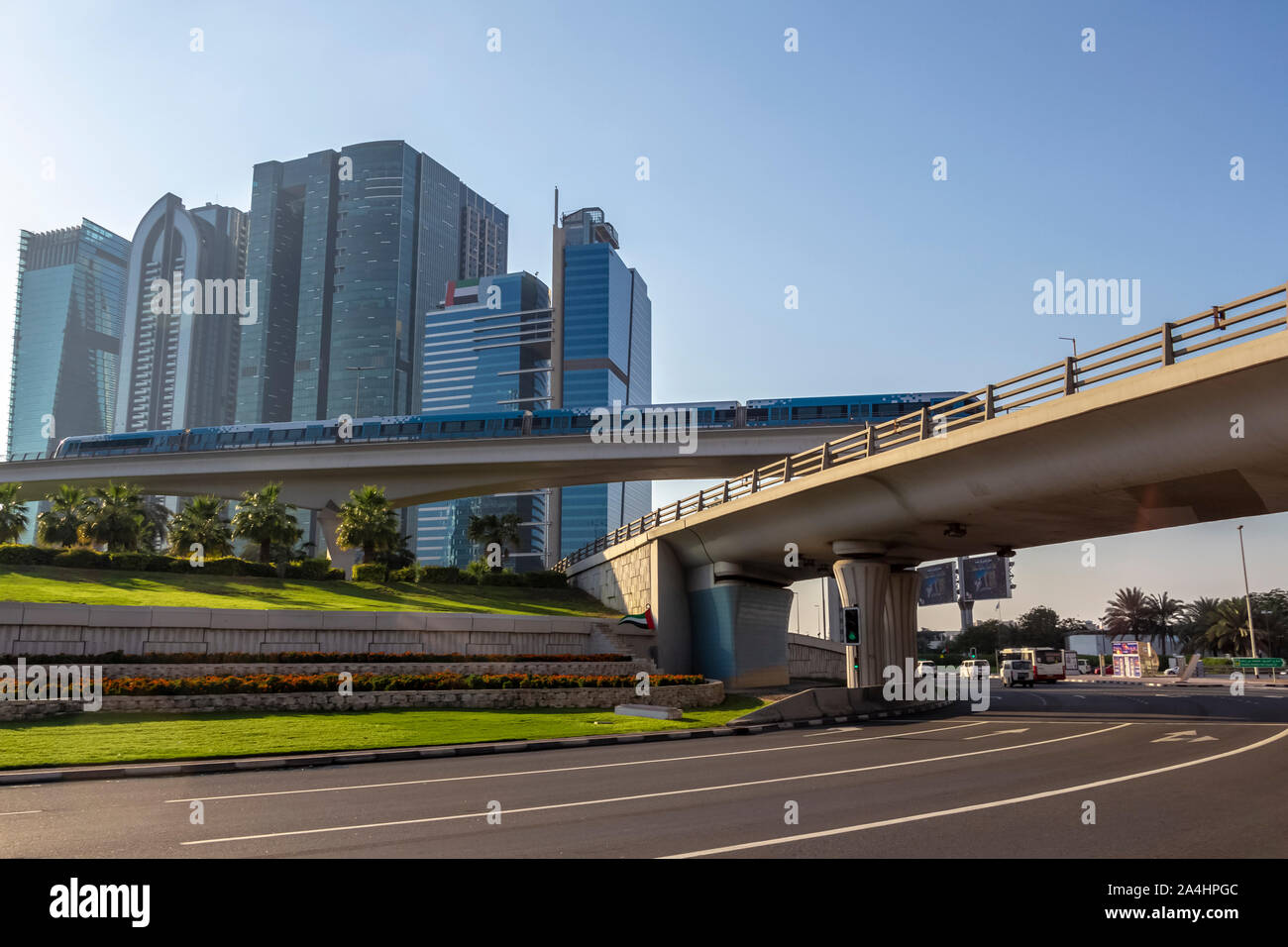 Dubai, UAE - December 3, 2018: Dubai road network. Zabeel District ...