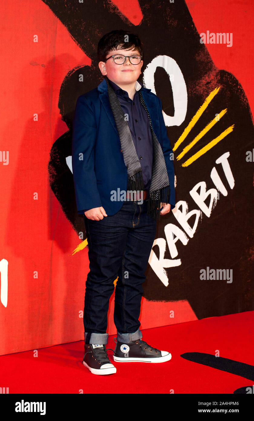 Archie Yates, Seen arriving for JOJO Rabbit, Premiere at London Film ...