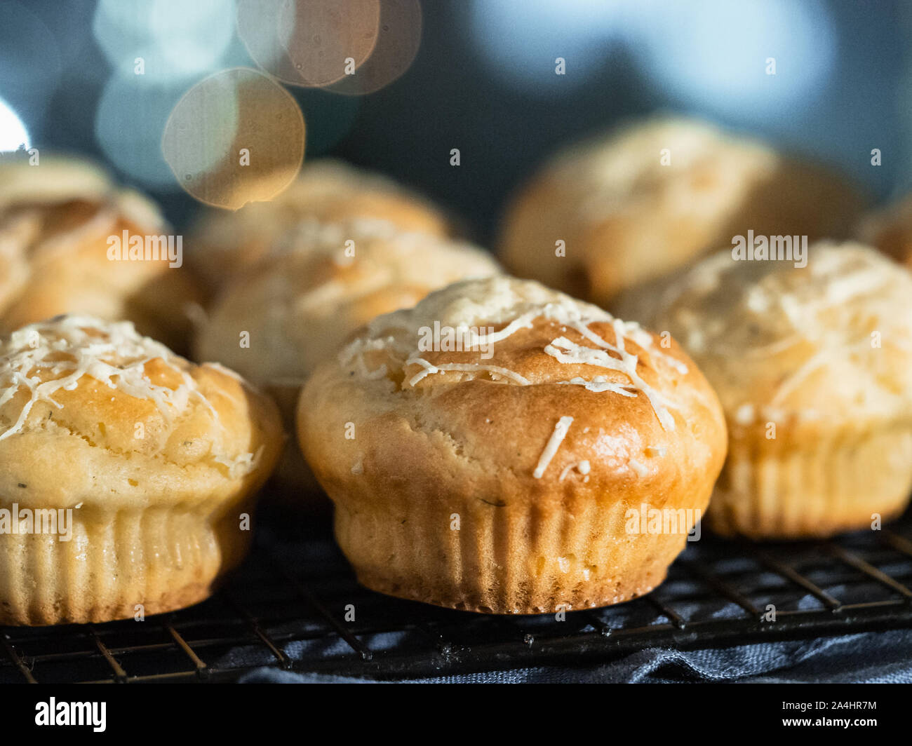 Delicious savory salted muffins with cream cheese, herbs and spices ...
