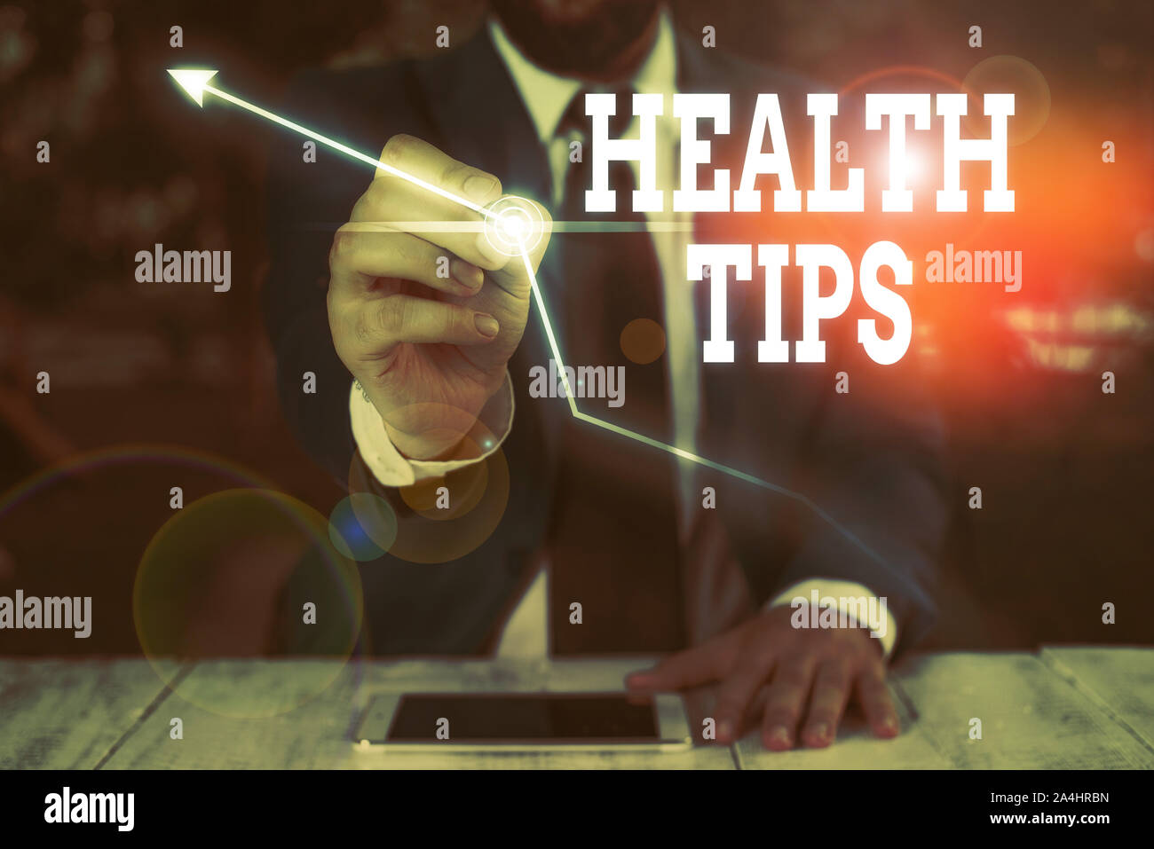 Text sign showing Health Tips. Business photo showcasing advice or ...