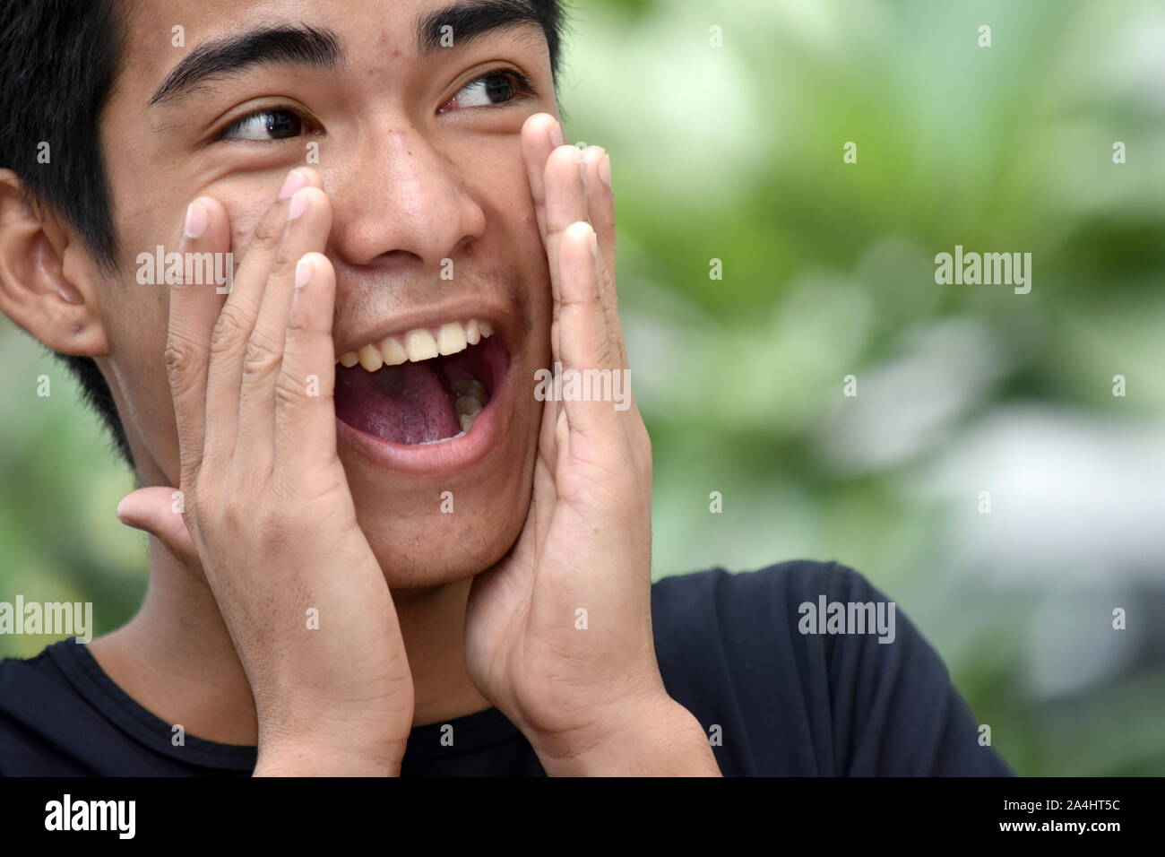 Handsome Filipino Male Shouting Stock Photo - Alamy