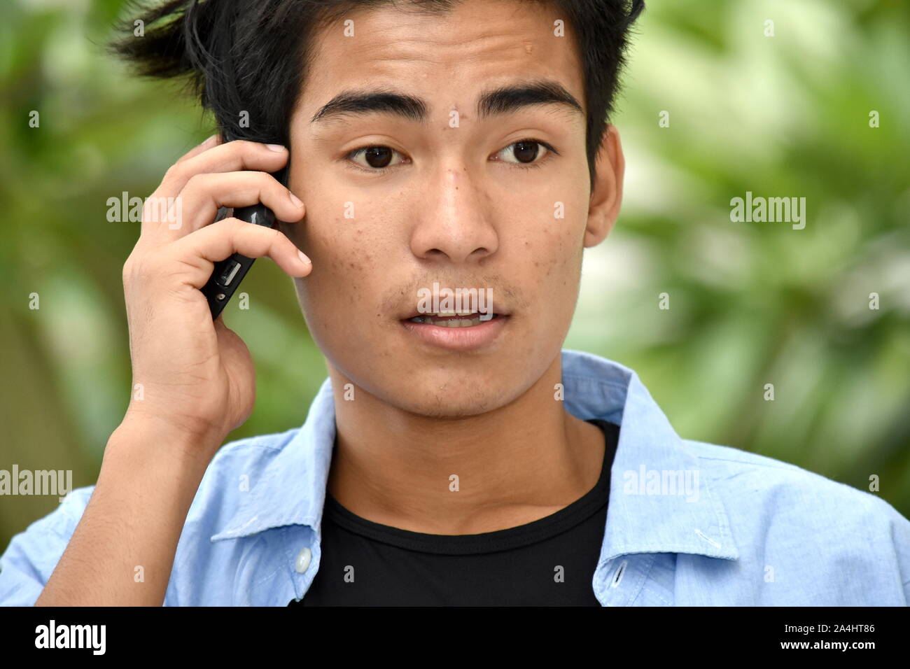 Male And Mobile Phone Stock Photo - Alamy